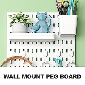 LIFKOME Peg Board Rack Door Back Pegboard Wood Panels for Wall Pegboard Wall Panel Kits Craft Organizer Room Organizers Home Tools Pegboard Storage Rack Login White Plastic Office Bracket