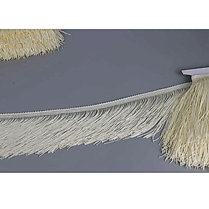 Heartwish268 Fringe Trim Lace Polyerter Fibre Tassel 6inch Wide 10 Yards Long for Clothes Accessories Latin Wedding Dress DIY Lamp Shade Decoration Off-White Cream White