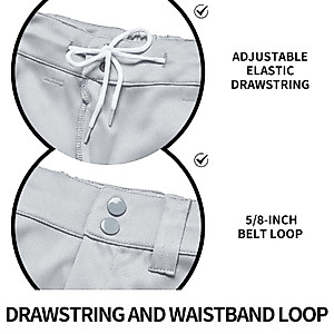 QBK 2T/3T/4T/5T/6T/7T Toddler Boy's Knicker Baseball Pants with Side Piping/Braid（Grey 3T）