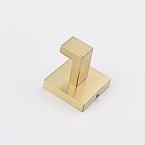 SISEHO Bathroom Towel Hook Brushed Nickel SUS304 Stainless Steel Heavy-Duty Bathrobe Coat Coat Hook Suitable for Kitchen Outdoor Modern Hotel Square Wall-Mounted 2-Piece