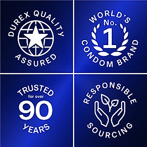 Condoms, Ultra Fine, Ribbed, Dotted with Delay Lubricant, Durex Performax Intense Natural Rubber Latex Condoms, 3 Count, Contains Desensitizing Lube for Men, FSA & HSA Eligible