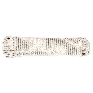 50 Feet of Cotton Braided Clothesline Rope (3/16 Inch) Cotton Rope