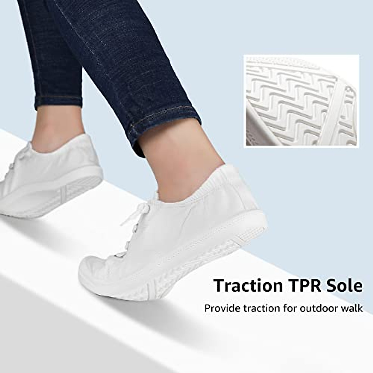 STQ Cute Slip On Canvas Sneakers for Women, Low Top Fashion Casual Shoes White/6 US