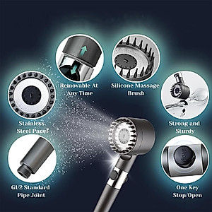 Iondrops Showerhead - 2024 Best Drivse Ion Drops Showerhead, German Multifunctional Massage Shower, Adjustables Pressure Turbocharge Handheld Shower Head With 10 Pcs Filter (10 Filter)