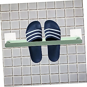 Garneck Wall Mounted Shoe Towel Rack Bathroom Organizer Sports Towels for Sweat Slippers Storage Shelf Bathroom Storage Mounted Holder Storage Hangers Green Plastic