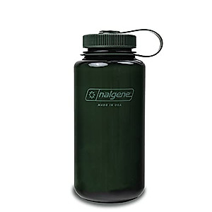 Nalgene Water Bottle Monochrome Collection - BPA Free Water Bottle Made from Recycled Materials - Reusable Water Bottle for Backpacking, Hiking, Gym - Shatterproof Water Bottle - 32 oz - Jade