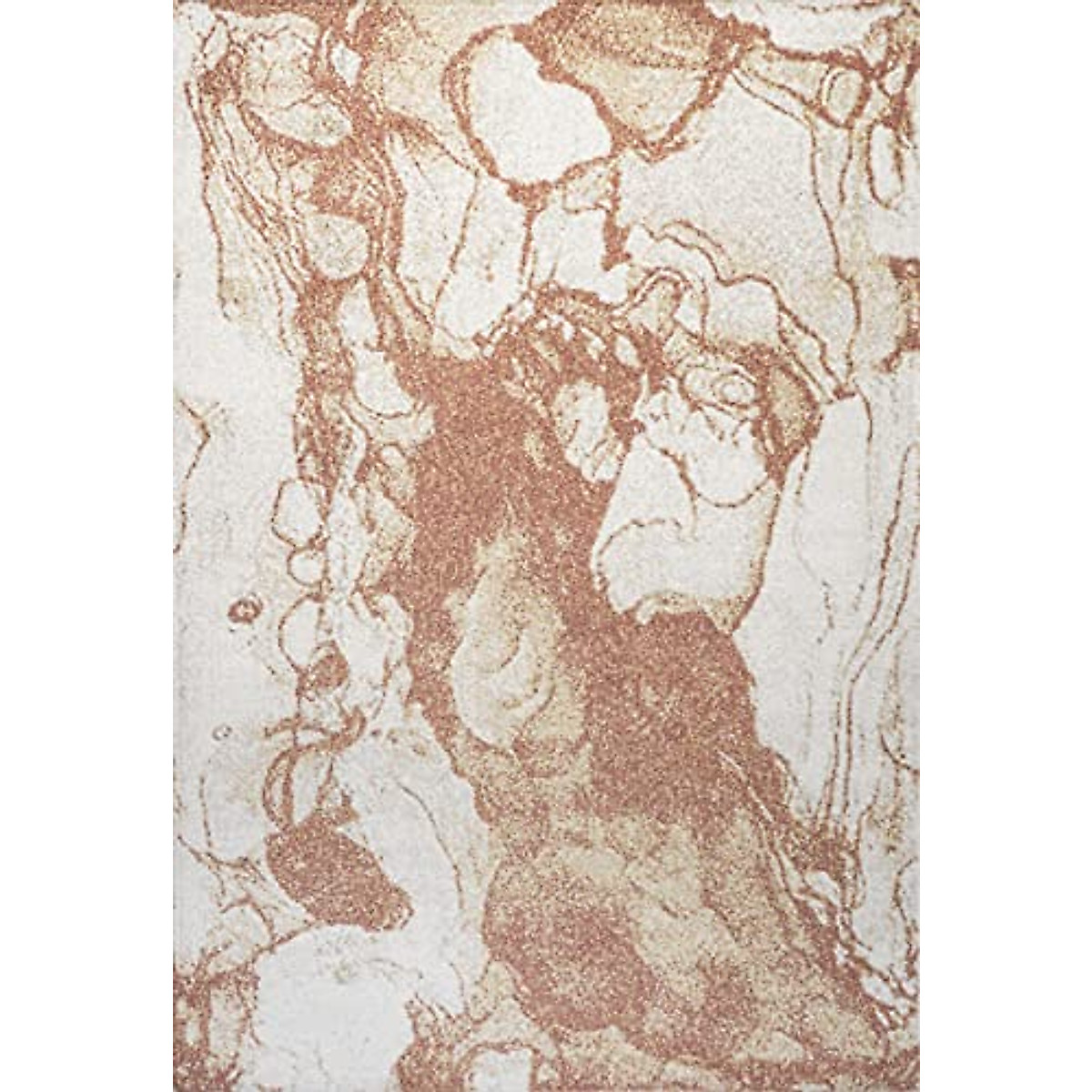 JONATHAN Y CTP201A-8 Marmo Abstract Marbled Modern Indoor Area-Rug, Contemporary Floral Tropical Easy-Cleaning,Bedroom,Kitchen,Living Room,Non Shedding 8 X 10, Orange/Cream