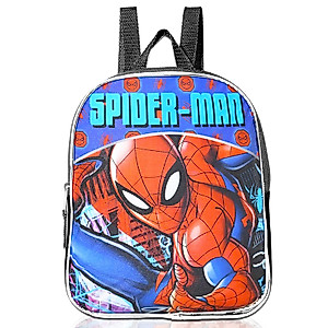 Spiderman Backpack with Lunch Box Set - Bundle with Mini 11" Spidey and His Amazing Friends Backpack, Spiderman Lunch Box, Water Bottle, Temporary Tattoos, More | Spiderman Backpack for Boys 4-6
