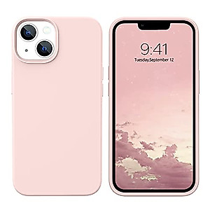 VENINGO iPhone 13 Case,Phone Case for iPhone 13,Slim Fit Liquid Silicone Soft Gel Rubber Lightweight Microfiber Lining Shockproof Anti-Scratch Protective Phone Cover for iPhone 13 6.1'' 2021,Pink Sand
