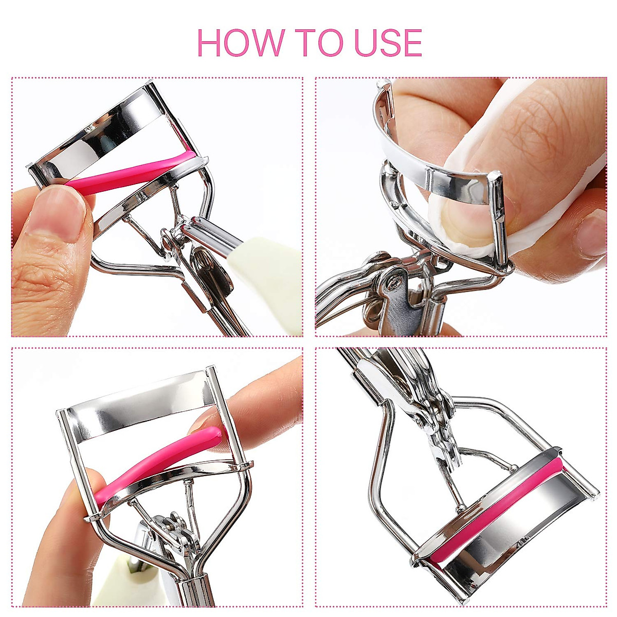 80 Pieces Eyelash Curler Refills Pads Soft Curler Replacement Refills Pads for Universal Eyelash Curler (Rose Red, Purple, Pink and Dark Rose Red)