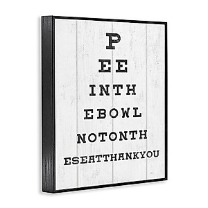 Stupell Industries Bathroom Seeing Eye Chart Pee in The Bowl Phrase Wall Art, 36 x 48, Off-White