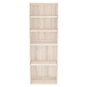 Signature Design by Ashley Dorrinson Modern Farmhouse 71" Bookcase with 4 Shelves, Weathered Whitewash