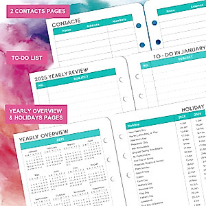 2025-2026 Planner Refills - Planner Refills 2025-2026, 2025-2026 Weekly and Monthly Planner Refills from Jul. 2025 - Jun. 2026, 3.75 x 6.75 inch, 6 Holes