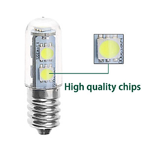 Lxcom Lighting E14 LED Bulb Refrigerator Indicator Light 1W 7Mini LED Appliance Bulb 15W Incandescent Equivalent 110V Daylight White 6000K for Fridge Oven Crystal Lamp Hood Sewing Machine Lamp,6 Pack