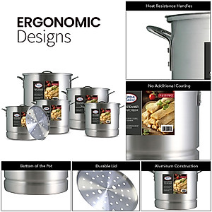 Stock Pot 15 Piece Set Mexican Style ollas Tamalera De Sopa Caldo Aluminum W/Lid/Steamer