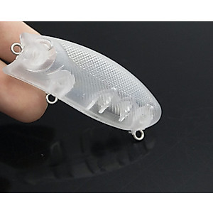 FINE FISHING 10PCS Unpainted Fishing Popperbaits 5.6cm 7.93g with 5mm Free 3D Simulation Fishing Eye Simulation Blank Body Clear Hard Baits Trout Salmon Minnow Lure Crankbait Topwater Freshwater 356