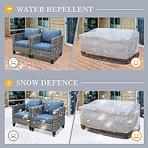 ovios Patio Furniture Cover, Water Repellent, Universal Fit for Sectional Sofa Set, Chairs, Tables, 59'' L x 31'' W x 29'' H, Beige-Brown