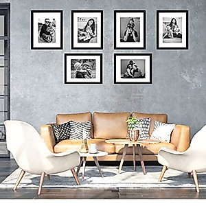 VMUZEDER 8x10 Picture Frame Black Set of 6,Display Pictures 5x7 with Mat or 8x10 Without Mat for Wall Mounting or Table Top Display, Photo Frames Collage for Wall