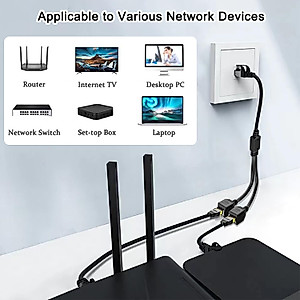 TIEDXIOY RJ45 Ethernet Splitter 1 to 2, Gigabit Ethernet Switch, Starlink Ethernet Adapter for RJ45 Splitter for Cat5/5e/6/7/8 Cable, Ethernet Extender for Internet Cable