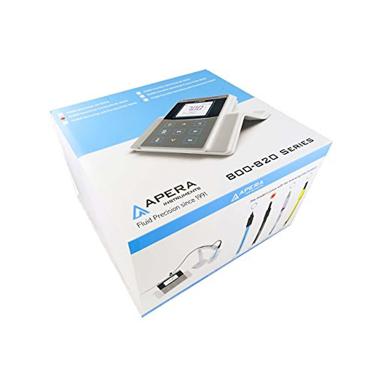 Apera Instruments AI522 EC800 Laboratory Benchtop Conductivity/TDS/Salinity/Resistivity/Temp. Meter Kit, 1% F.S Accuracy, GLP Data Management (USB output), Plastic/Glass