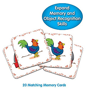 The Learning Journey My First Memory Game - Farm Memory - 20 Card Matching Memory Game - Educational Toddler Gifts for Boys & Girls Ages 2 and Up - Award Winning Learning Toy, Multi