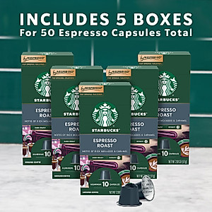 Starbucks by Nespresso Dark Roast Espresso (50-count single serve capsules, compatible with Nespresso Original Line System)