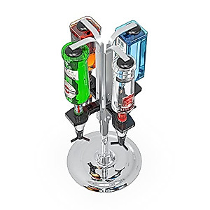 Barbarian 4/6 Bottle Rotary Liquor Dispenser For Home Bar - Bar Butler Shot Measure Bracket Alcohol Wine Upside Down Drink Jigger Optics Man cave