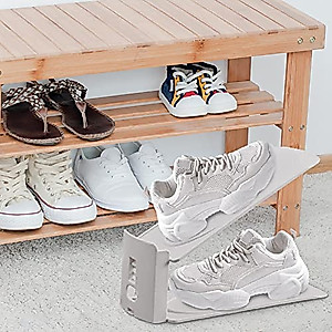 NULYUNZE Double Layer Shoe Slot Organizer - Flexible Built-in Design Shoe Storage Rack - Double Layer Shoe Rack Organizer Holder Dustproof