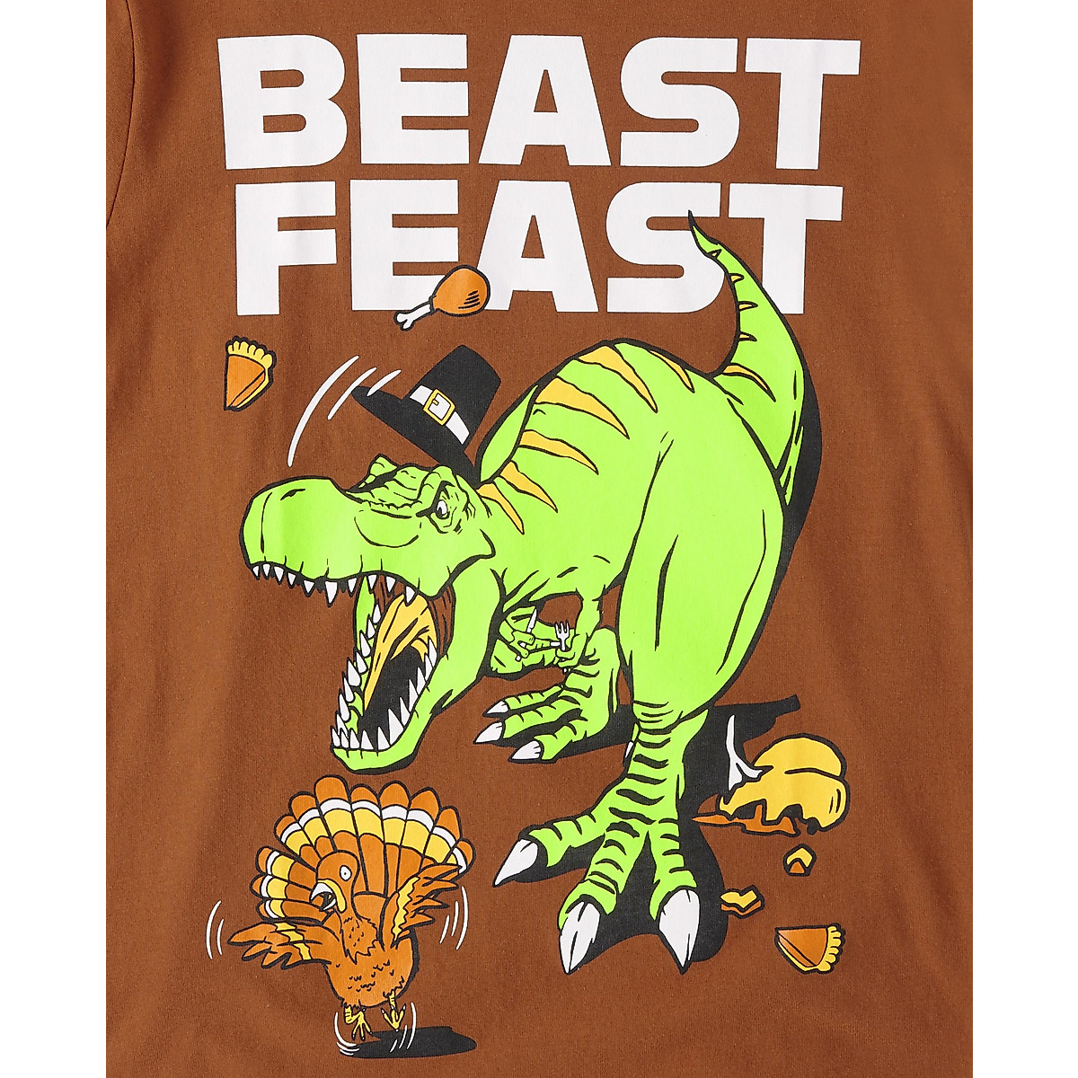 The Children's Place Boys All Holidays Long Sleeve Graphic T-Shirts Thanksgiving Beast Feast Large