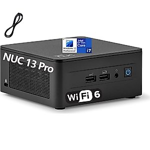 Intel NUC 13 Pro Kit NUC13ANHi7 Business Tall Mini PC Desktop Computer, 13th Gen 12-Core i7-1360P, 32GB DDR4 RAM, 1TB PCIe SSD, WiFi 6, Bluetooth 5.3, Windows 11 Pro, AZ-XUT Cable