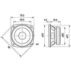 Visaton FRS8-4 3.3" Full-Range Speaker 4 Ohm