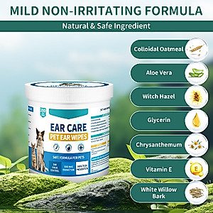 Ear Wipes & Eye Wipes for Dogs Cats, 400 Pcs Pet Ear Cleaner Wipes for Dogs Cats Gently Remove Ear Wax, and Cat Dog Eye Wipes Tear Stain Remover, Pet Eye Wipes Presoaked & Textured Eye & Face Wipes