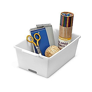 madesmart Classic Small Deep Bin - White | CLASSIC COLLECTION | Heavy-duty | Non-slip Lining and Rubber Feet | BPA-Free