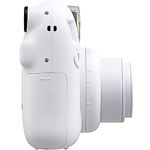 Fujifilm Instax Mini 12 Instant Camera, Clay White Camera with 40 Photo Sheets, Cleaning Cloth, and App, Portable, Easy to Use, Automatic Settings, Front Mirror for Selfies, 2 AA Batteries