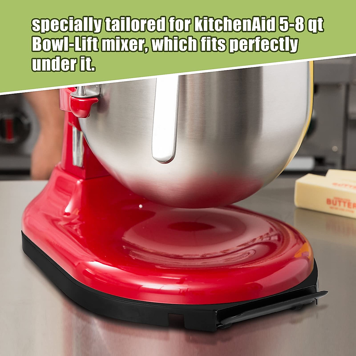 Mixer Sliding Tray for KitchenAid 5-8 Qt Bowl Lift Stand Mixer - Metal Rolling Tray Kitchen Countertop Appliance Slider Storage Moving Caddy with Wheel for KitchenAid 5-8 Qt Stand Mixer