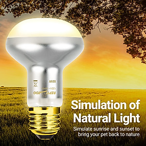 REPTI ZOO 50W Reptile Heat Lamp Bulb,2 Pack Intense Spot Basking Light,UVA Daylight Heating Lamp Bulb for Reptile & Amphibians & Chicken Brooder,Bearded Dragon, Lizard, Tortoise