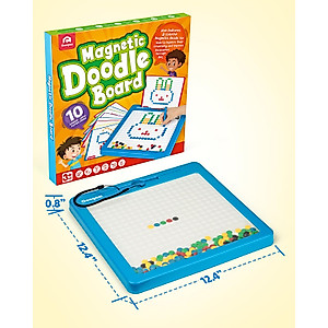 Coogam Magnetic Drawing Board, Large Magnet Doodle Board with Pen and Dot Beads, Color Shape Pattern Art Pad, Montessori Educational Traveling Toy Gift for 3 4 5 6 Years Old Toddlers