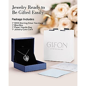 S925 Sterling Silver Necklace for Women, Birthday Necklaces Gifts for Wife Girlfriend, Wedding Anniversary Jewelry 18K White Gold Filled, Unique Love Gift for Her, April