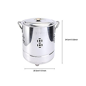 Hemoton 2Pcs Stainless Steel Burn Barrel Incinerator Cages Fire Pits with Double Handle Metal Garden Fire Cage Debris Burn Bin Pot for Wood Paper Leaf Trash Backyard Bonfire 30cm Silver