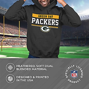 Team Fan Apparel NFL Adult Gameday Charcoal Hooded Sweatshirt - Cotton & Polyester - Stay Warm & Represent Your Team in Style (Green Bay Packers - Charcoal, Adult XX-Large)