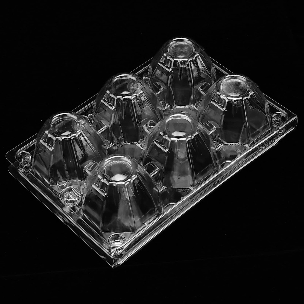 FUNSUEI 120 Pack 6 Eggs Clear Plastic Egg Cartons Bulk, Reusable Empty Egg Carton, Half Dozen Blank Chicken Egg Tray Holders for Family Storage, Pasture Farm, Market Display