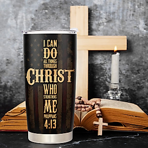 Christian gifts for men - Religious gifts for men - Gifts for Men - Fathers Day Giftss for Dad from Daughter, Son, Wife, Kids - Birthday Gifts for Men, Dad, Boyfriend, Husband - Christian Tumbler 20Oz