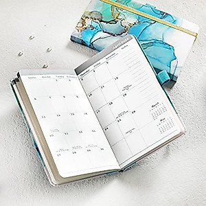 Pocket Planner/Calendar 2023-2026 - Monthly Pocket Planner/Calendar with 63 Notes Pages, Jul. 2023 - Jun. 2026, 3.8" x 6.4", 3 Year Monthly Planner with Inner Pocket + Pen Hold - Teal Waterink