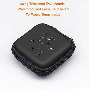 IRUGLE EVA Earbud Case Earphone Carrying Pouch with Belt Clip Mini Protection Storage Bag Holder Compatible with Airpods Bluetooth Wireless Headphone Beats Studio Buds Charger USB Cable Memory Cards