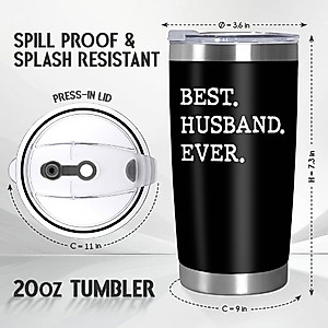 TEEZWONDER Gifts for Husband from Wife - Stainless Steel Insulated Coffee Tumbler With Lid 20 Oz - Father's Day Anniversary Wedding Birthday Gifts For Husband Hubby Him Men