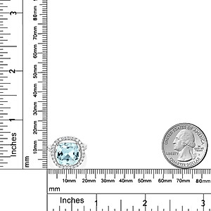 Gem Stone King 925 Sterling Silver 12MM Cushion Gemstone Birthstone and Moissanite Ring | Wedding Engagement Anniversary Promise Ring For Women | Available In Size 5, 6, 7, 8, 9