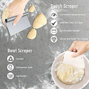 Yebicola Set of 2 Sourdough Banneton Basket, 10 Inch Round & Oval Proofing Baskets for Bread Baking with Bread Lame Dough Scraper Whisk, Sourdough Starter Kit for Home Kitchen Sourdough Bread Making