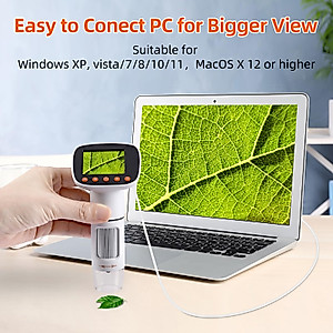 Koolertron 2 inch Handheld Digital Microscope with LCD Screen, Pocket Microscope with 32G Card for Kids and Adults,50x-1000x Magnification HD Magnifier for Coin/Circuit Board/Observation