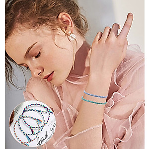 FINZOR 36 Pcs Woven Wrap Friendship Bracelets Handmade Braided Friendship Bracelet Adjustable Colorful Bracelet Birthday Gifts-Party Favors