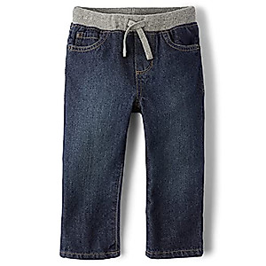 The Children's Place Baby Boys' Pull On Straight Jeans, Liberty Blue, 3T